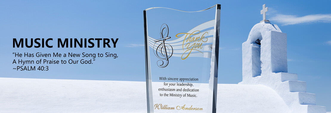 Engraved Music Ministry Gifts Made from Crystal