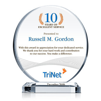 Circle Appreciation Gift Plaques - Crystal Central