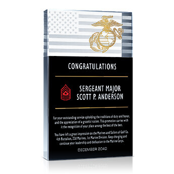 Military Promotion Gift Plaques - Crystal Central