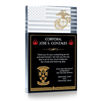 Marine Corps Retirement Plaque - Crystal Central