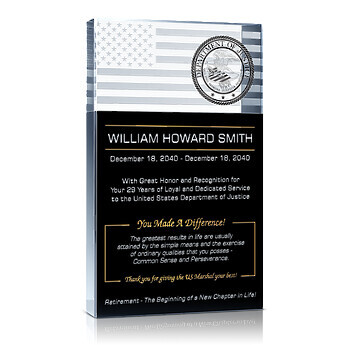 Law Enforcement Officer Retirement Plaque Crystal Central