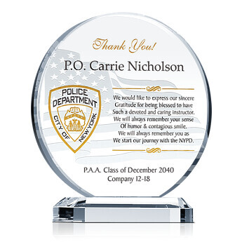 Police Officer Graduation Gift - Crystal Central