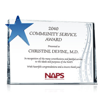 Community Service Award Plaque - Crystal Central