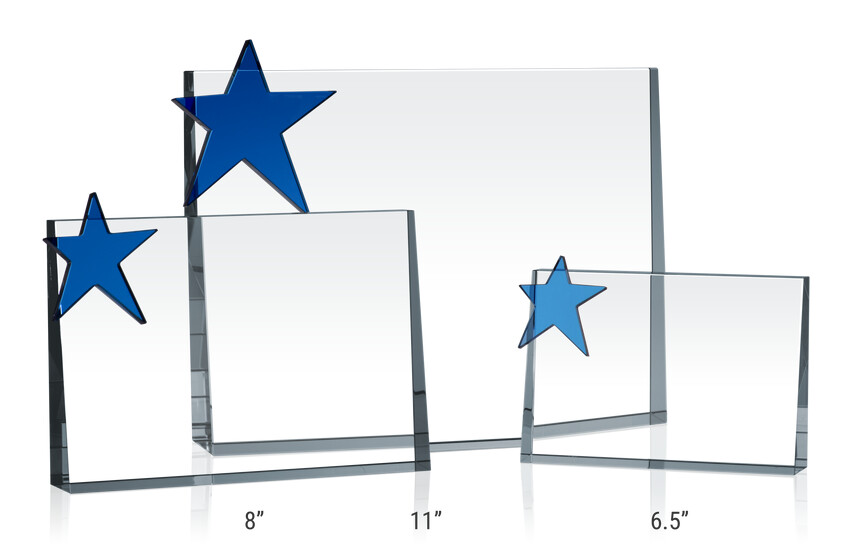 Horizontal Crystal Star Plaques