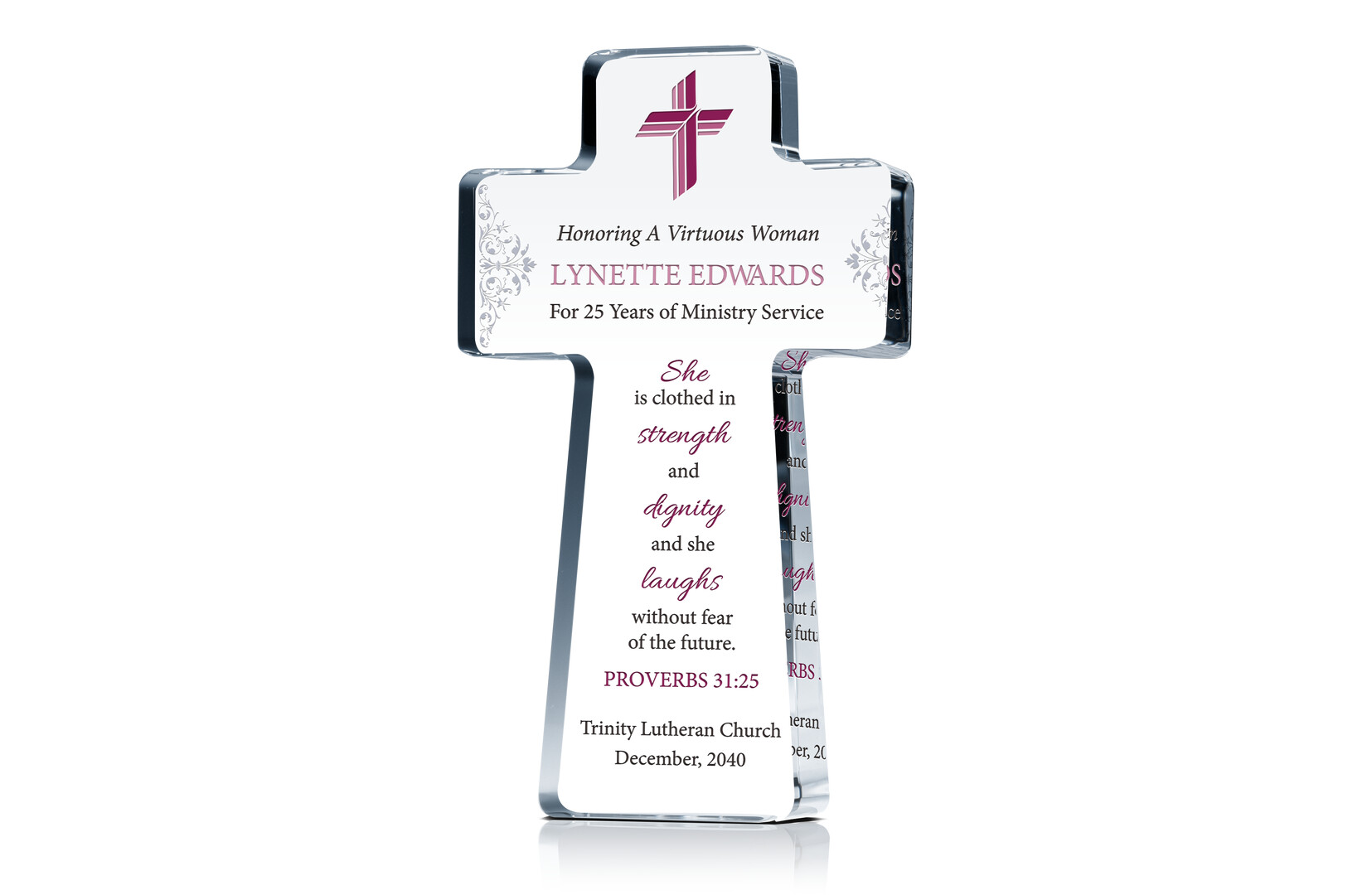 Pastors Wife Anniversary Cross - Crystal Central