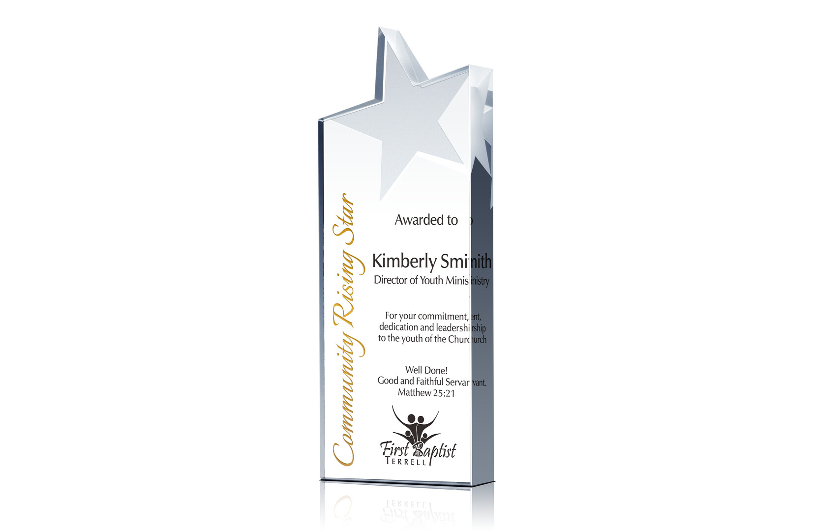 Community Rising Star Award Plaque