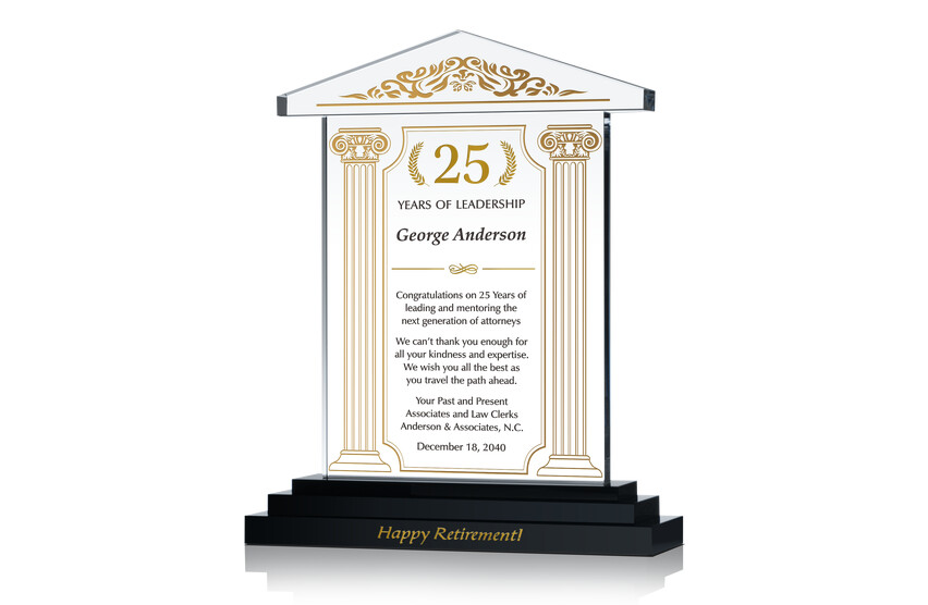Lawyer Retirement Gift Plaque