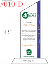 Pinnacle Work Anniversary Gift Plaque - Crystal Central