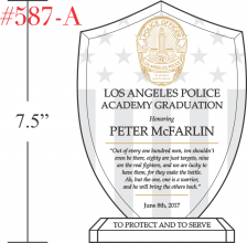 Shield Police Graduation Gift - Crystal Central