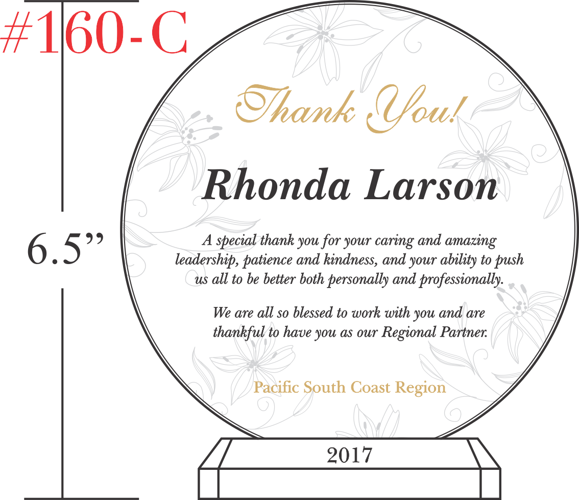 Partner Appreciation Gift - Wording Sample by Crystal Central