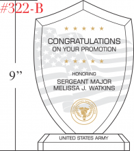 Army Shield Plaque - Crystal Central