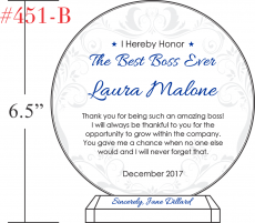 Boss Day Appreciation Gift - Crystal Central