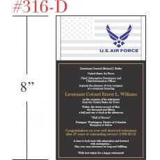 Air Force Retirement Plaque - Crystal Central